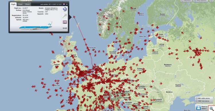 Suivez les avions en directe sur Google map grâce à Plane Finder
